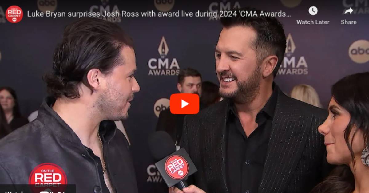Josh Ross Wins First CMA Award: Luke Bryan Awards It To Him On Red Carpet